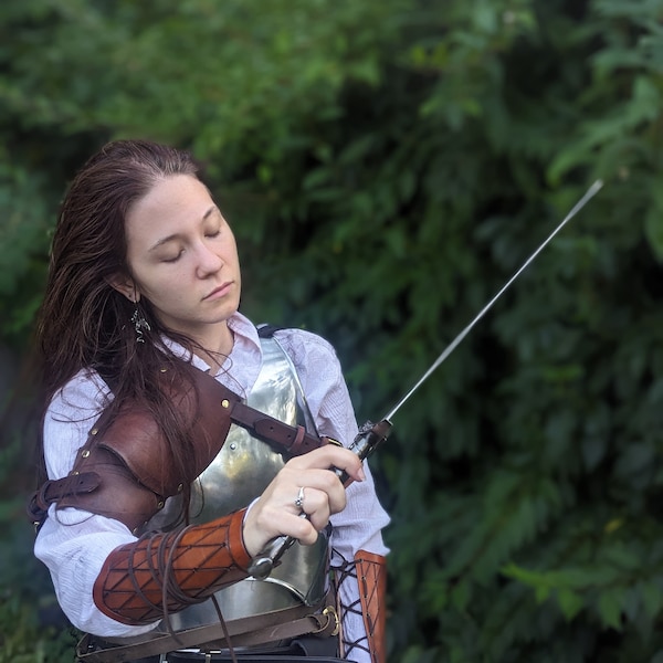 Women's Leather Pauldron: Custom Shoulder Armor, Optional Celtic Knot ...