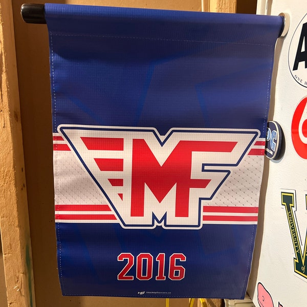 Hockey Dressing Room Door Banner Flag With Magnet Pole | 12in X 18in ...