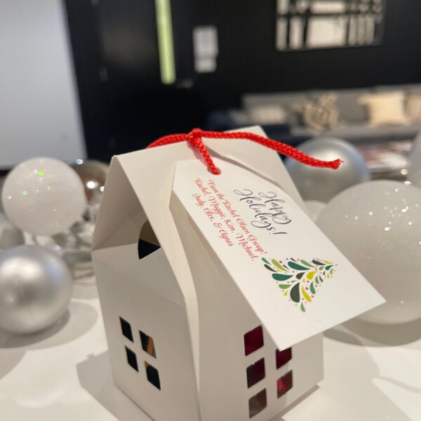 Off White Pastry Boxes With Windows and Brown Ribbon-4 Compartment Box ...