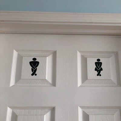 Bathroom WC Sign Decal Sticker Restroom Vinyl Toilet Door - Etsy