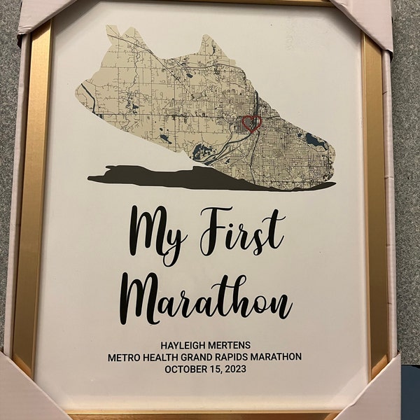 Personalized Marathon Map Gift, Custom Gift for Runner - Etsy