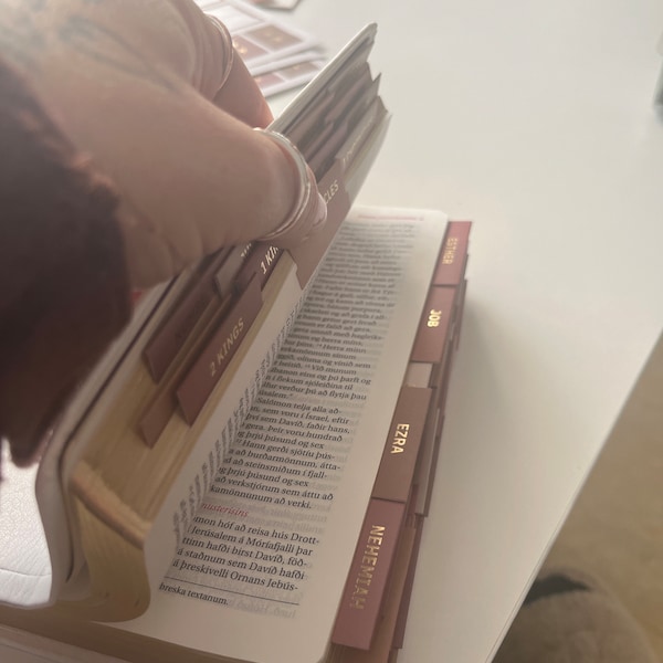 Bible Tabs for Women - Gold Foil Bible Tabs - Earth Tone Bible Stickers ...