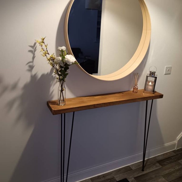 Rustic Wood Console Table With Hairpin Legs Rustic Hallway Table ...
