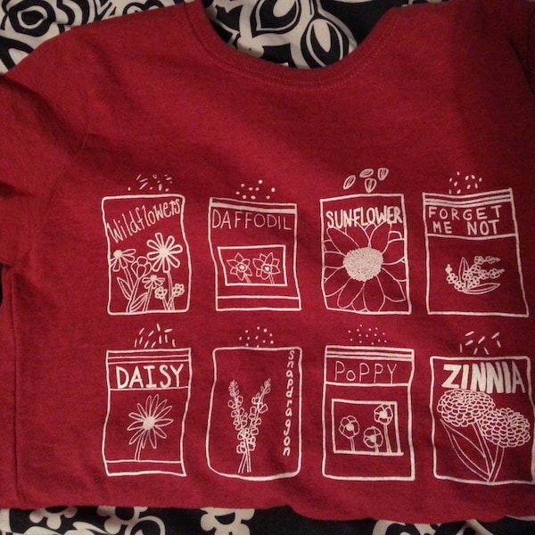 Flower Shirt, Screen Printed T Shirt, Garden Shirt, Gardening Gift ...