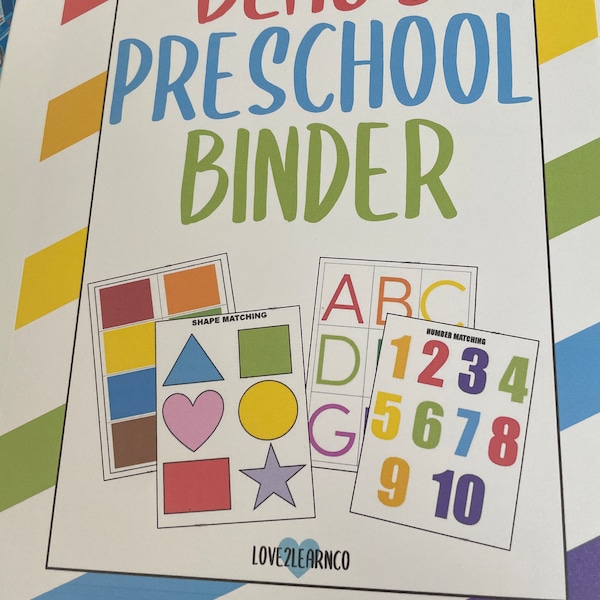 PRESCHOOL & TODDLER Learning Binder |preschool Busy Book - Etsy