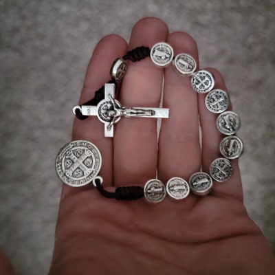 St Benedict Pocket Rosary, Handmade Single Decade Rosary, San Benito ...