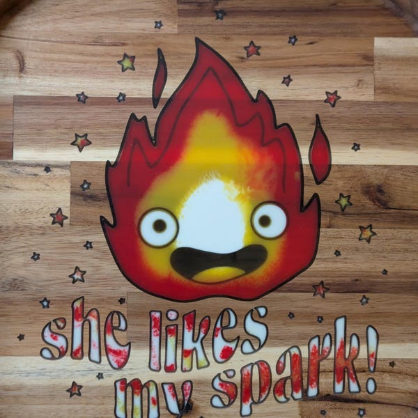 Howl's Moving Castle, Calcifer, She Likes My Spark, EPS, SVG, PNG ...