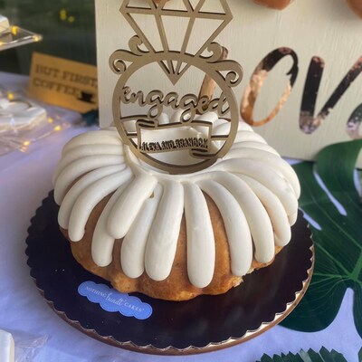 Engagement Ring Cake Toppers Bridal Shower Cake Decoration We're ...