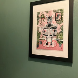 Tiger in Bathroom Reading Newspaper Print, Tiger on Toilet Art, Tiger ...