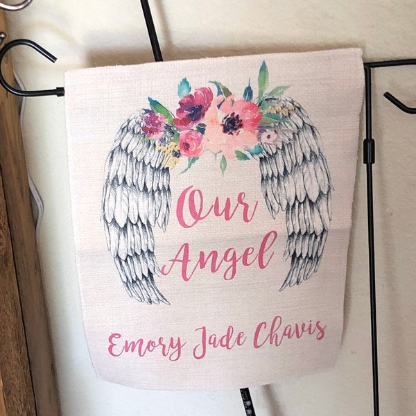 Baby Girl or Boy Angel Flag, Bereavement, Personalized With Name and ...