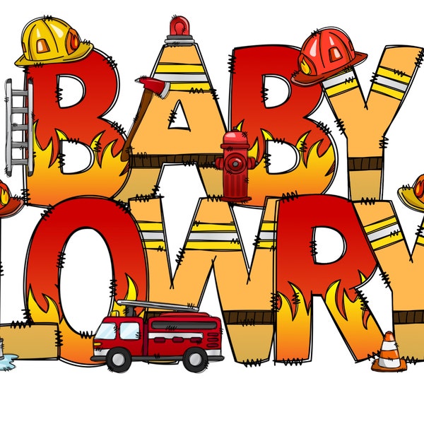 Firefighter Clip Art + Doodle Letters and Numbers, Fire Man Uppercase ...