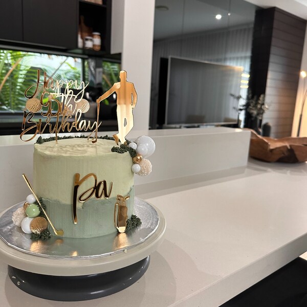 Golf Theme Charm & Topper Set Acrylic Cake Topper, Acrylic Cake Toppers ...