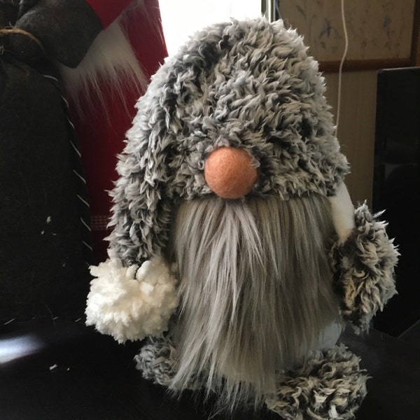 Large Deep Red and Gray With Plaid Home Gnome - Etsy
