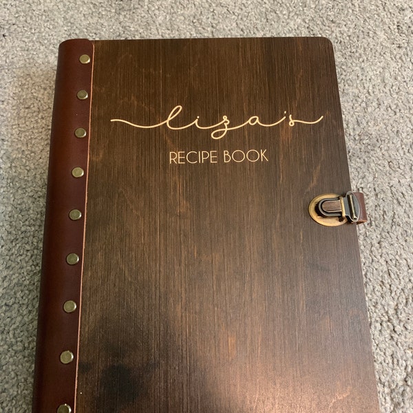 Personalized Family Recipe Book Kitchen Gift for Hostess Wooden ...