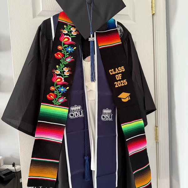 Floral Embroidered Sarape Mexican Graduation Stole.graduation Stash ...