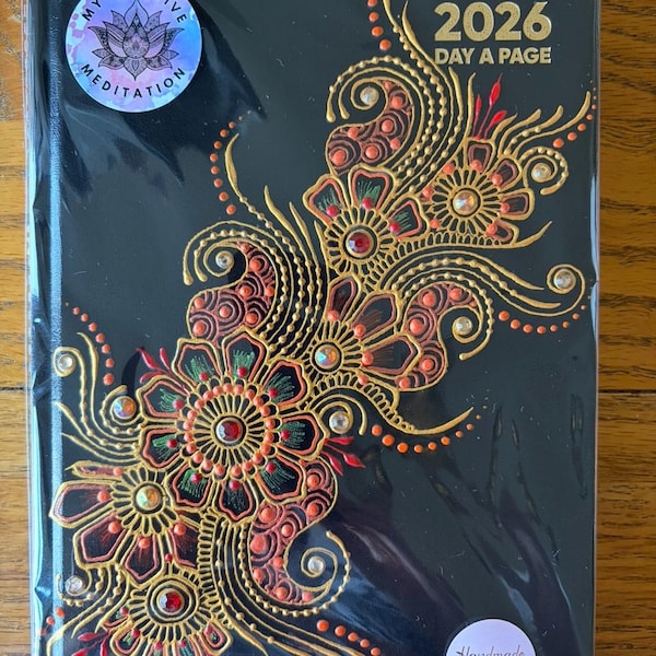 2026 Handpainted Pretty Henna Design Diary | Personalised Healing Art ...
