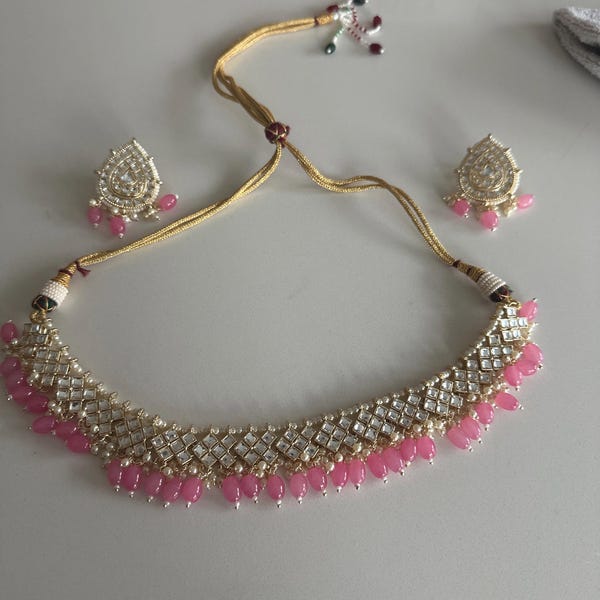 Light Pink Kundan Maang Tikka Set /indian Jewelry/pakistani Jewelry ...
