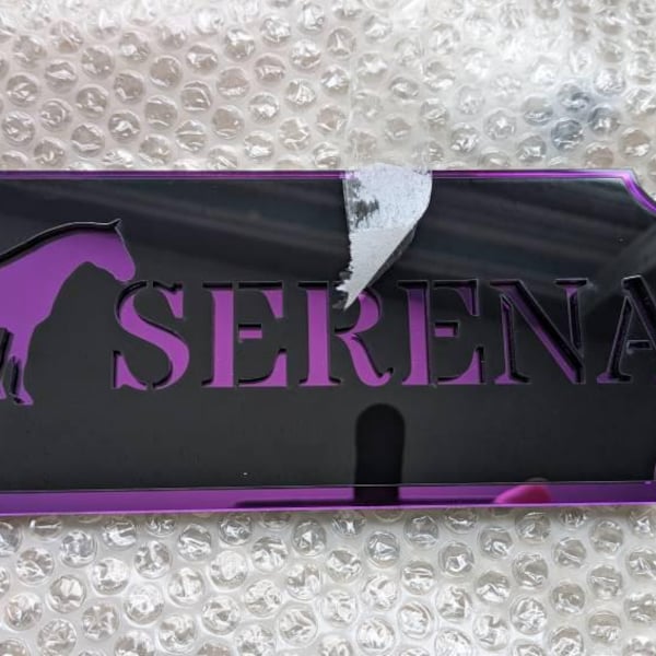 Stable Name Plate / Plaque Cut Out Traditional W/modern Twist Design Stable Door Sign Stall/barn ...