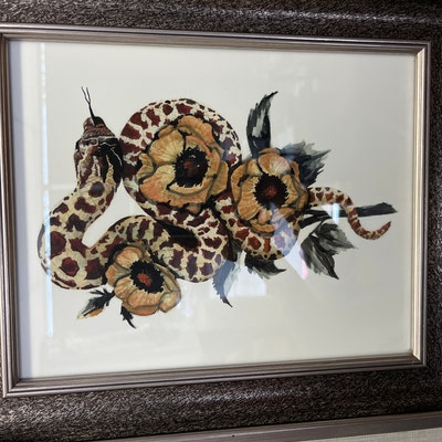 Watercolor Hognose Snake Art Print. Reptile Decor. Vintage Wall Art ...