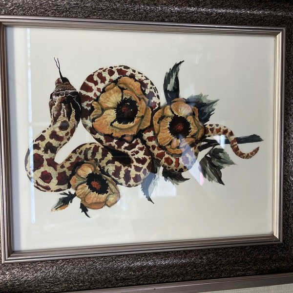 Watercolor Hognose Snake Art Print. Reptile Decor. Vintage Wall Art ...