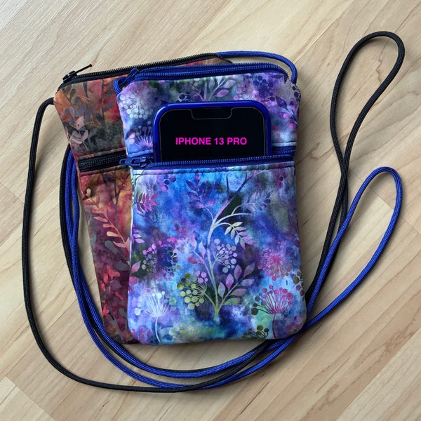 Small Cell Phone Crossbody Purse for Plus Size Phones. Hand Made in USA ...