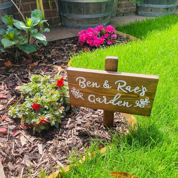 Personalised Garden Sign, Wooden Garden Plaque, Custom Outdoor Sign ...