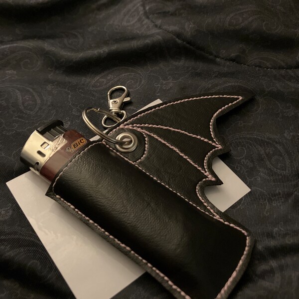 Bat Crazy Vegan Vinyl Faux Leather Black Demon Wing Lighter Case ...