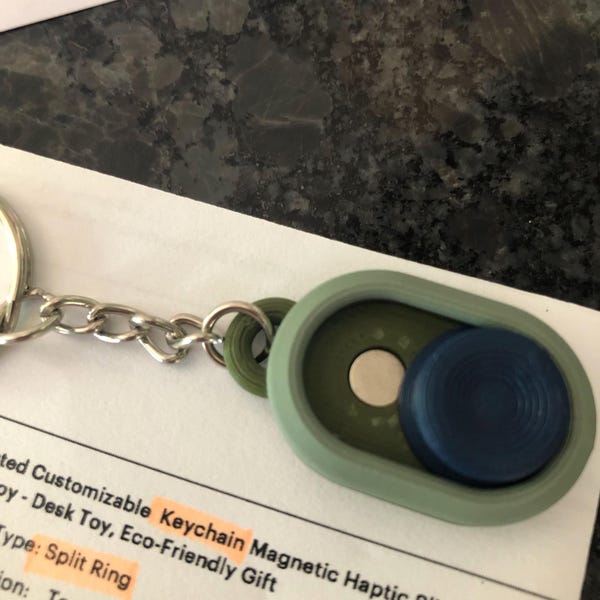 3D Printed Customizable Keychain Magnetic Haptic Slider Fidget Toy ...