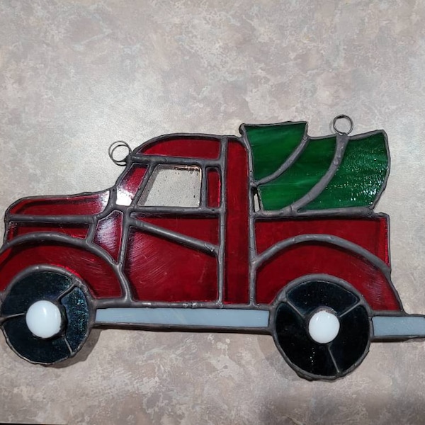 Vintage Red Truck Stained Glass Pattern Pack - Etsy