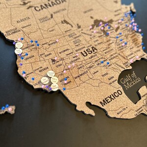 World Map Push Pin Wall Art Cork World Map Board Wooden - Etsy UK