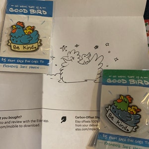 Be Kind GOOD BIRD Charity Pin - Etsy