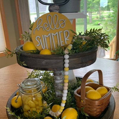 Lemon Basket-summer Decor-lemon Decor-lemon-fruit Decor-lemon Kitchen ...