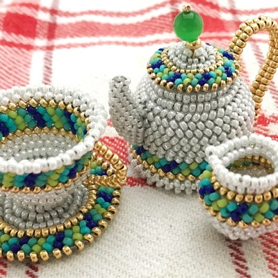 Beading Patterns for Decorative Box, Peyote Bead Pattern Small Box ...