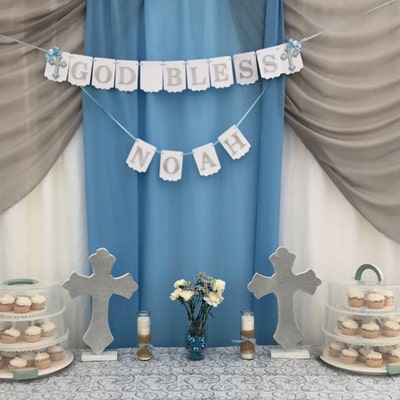 Baptism Boy Girl Banner-baptism Banner-baptism Decorations-first ...
