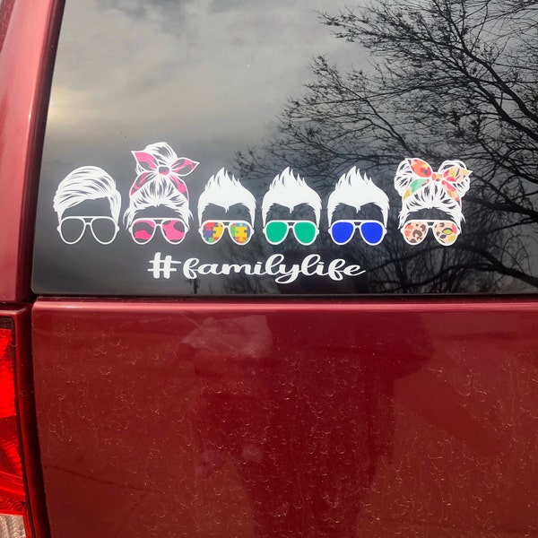 Family Life Decal, Momlife, Dadlife, Kidlife, Messybun, Car Decal - Etsy