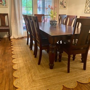 Scallop Wavy Jute Rug Natural Jute Wave Edge Rug Scalloped - Etsy