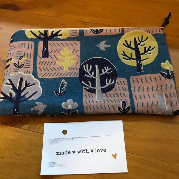 Patchwork Small Drawstring Bag / Linen Bag Small / Project Bag / Travel ...