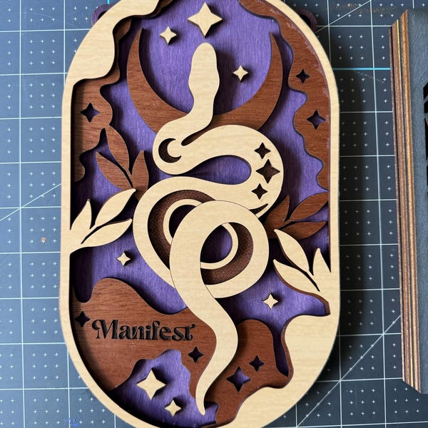 Magick Snake Oval Ornament, Sign Round & Earring| Cottagecore | SVG/PDF ...