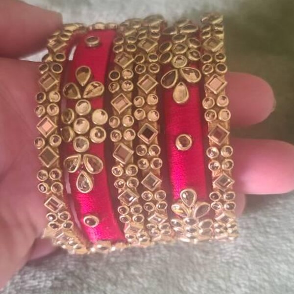 Silkthread Bangles Kundan Bangles Return Gift Bangles Etsy