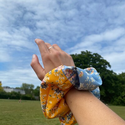 Orange Satin Scrunchie Hoop Earrings Fabric Earrings Gold - Etsy