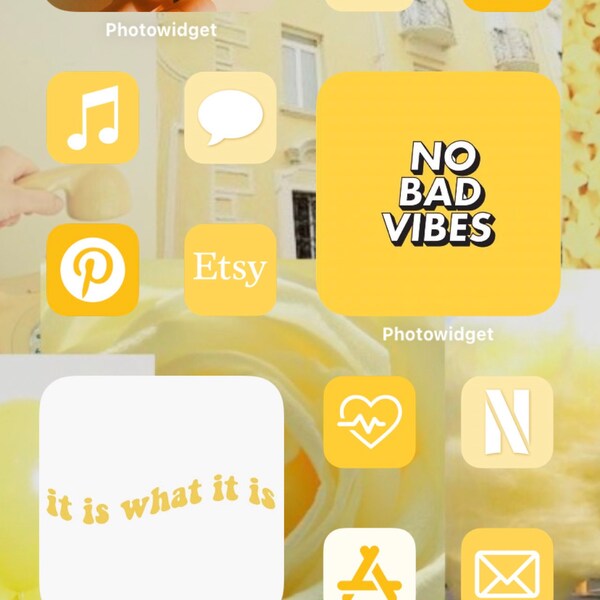 Ios 14 Icons Yellow | Yellow App Icons | Ios 14 Aesthetic | iPhone ...