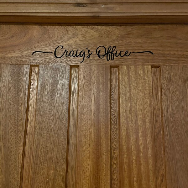 Custom Name Bedroom Vinyl Door Sticker Decal - 22 Colours Available ...