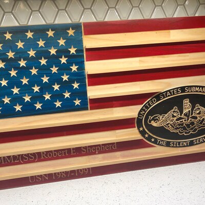 US Navy Submariner American Rustic Flag - Etsy