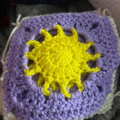 Tangled Inspired Sun Granny Square Pattern Sun Granny Square Crochet ...