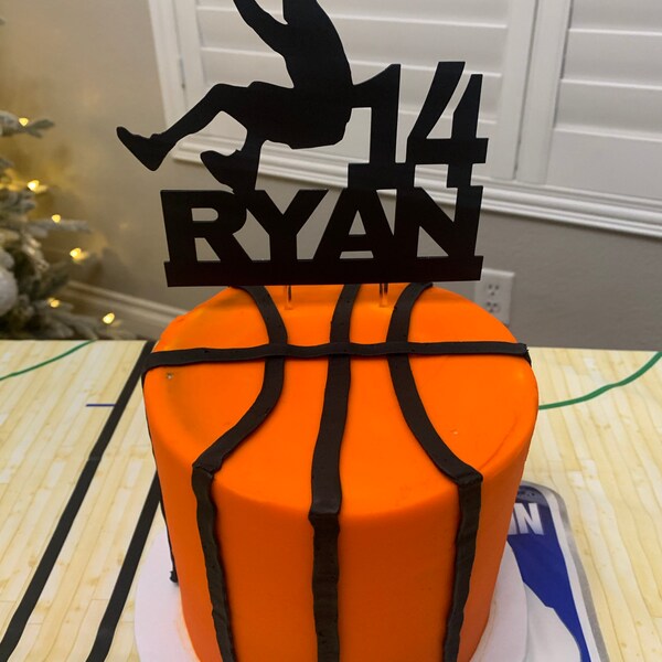 Basketball Cake Topper, Basketball Topper, Basketball Player Cake ...