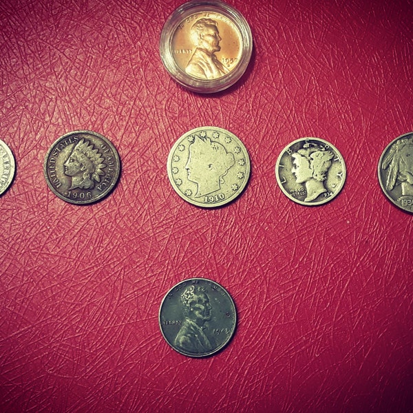 7 Classic Old US Coins Collection - Early 20th Century Coins W/ Silver ...