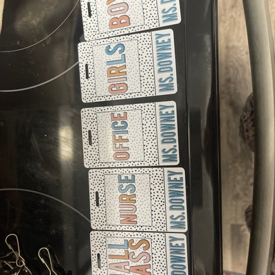 Boho Vibes Theme Classroom Hall Passes for Teachers, Personalized, Set ...