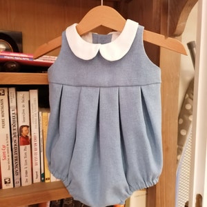 Baby Romper PDF Sewing Pattern Peter Pan Collar & Pleats - Etsy