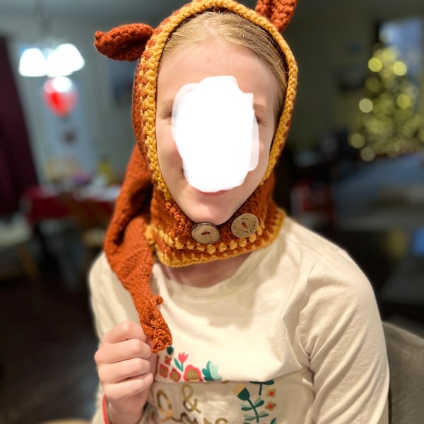 Fox Knitted Cowl | Fox Ear Hat | Fox Ear Kniited Hat | Animal Hat ...