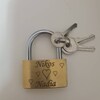 Engraved Padlock ( Love-lock, Brass ) With Key and Pouch,personalized ...